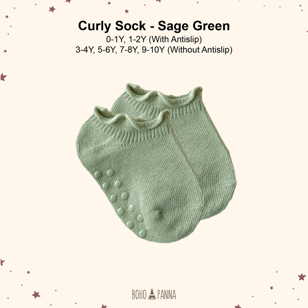 BOHOPANNA CURLY SOCK SAGE GREEN