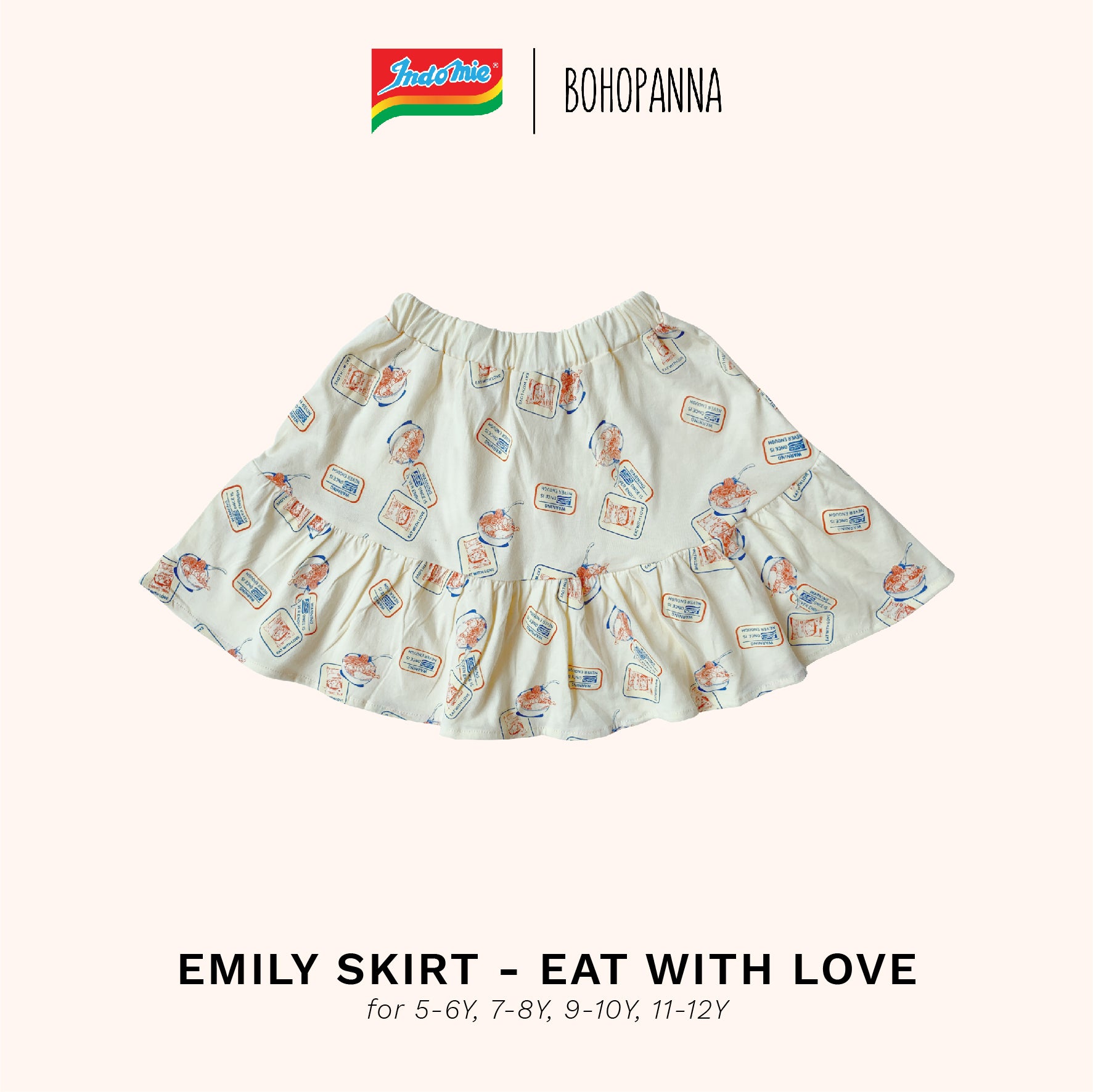 BOHOPANNA X INDOMIE EMILY SKIRT EAT WITH LOVE